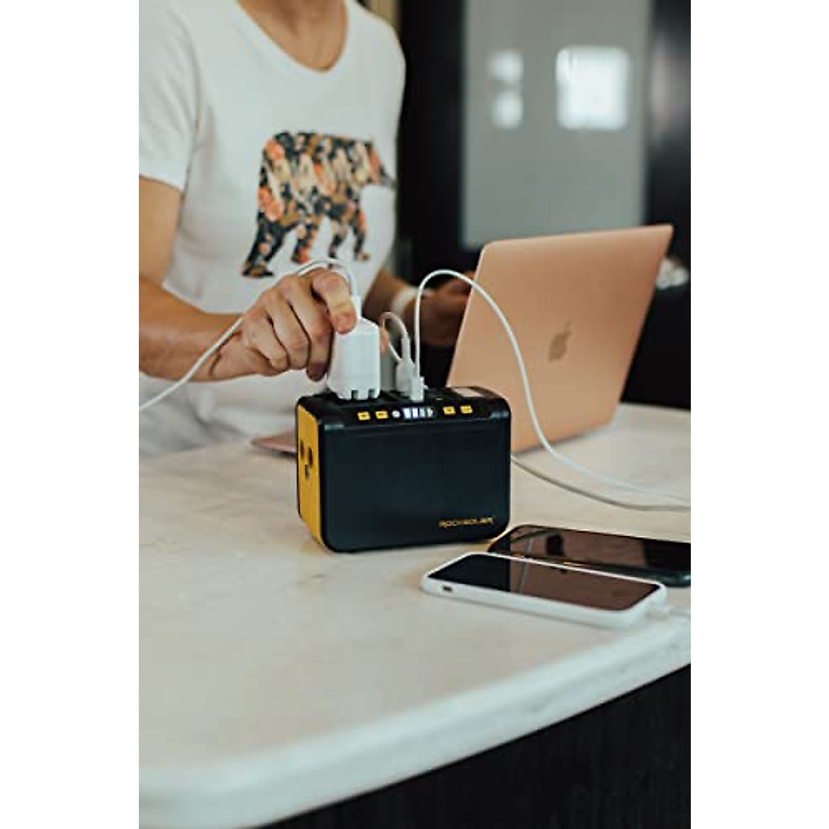 ROCKSOLAR WEEKENDER RS81 88Wh, 80W PEAK 120W, 24000mAh, AC/DC output + 5 USB, compact and ultra-lightweight (1.9LB), easily fits into a handbag/backpack, a perfect day-tripping companion.