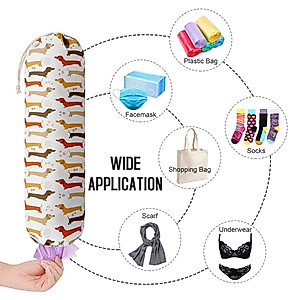 Dog Pattern Grocery Bags Holder Organizer For Shopping Bags，Wall Mount Plastic Bags Storage Container Dispensers, Pet Lovers Home Kitchen Gifts For Dog Mom, Dog Dad, Women, Family, Friends