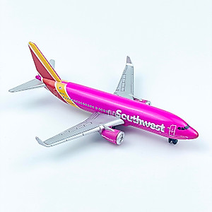 WngAur Southwest Airplane Model, Pink Aircraft Livery, Die-cast Metal Model Planes with Plastic Parts, Suitable for Collection and Gifts