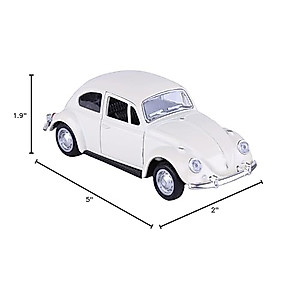Berry President 1967 Classic Beetle Bug Vintage 1/32 Scale Diecast Metal Pull Back Car Model Toy for Gift/Kids (Beige)