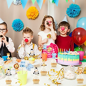 Baby Safari Jungle Animals Cupcake Toppers Forest Theme Birthday Party Supplies For Kids and Adults Party Decorations Set of 24