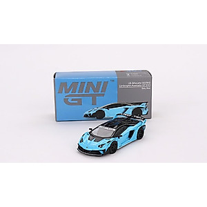 True Scale Miniatures Model Car Compatible with Lamborghini LB-Silhouette Works Aventador GT EVO (Blue) Limited Edition 1/64 Diecast Model Car MGT00494