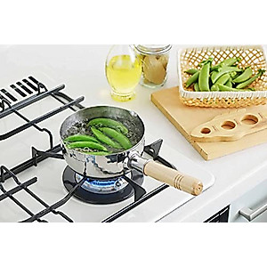 Yoshikawa YJ3367 Yukihira Pot, 5.5 inches (14 cm), For Gas Stoves, Stainless Steel, Made in Japan, One-Handed Pot, Tsubamesanjo, Double-Side Pourer, Milk Pan