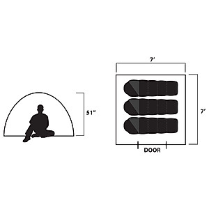 3-Person Camping Tent – Includes Rain Fly and Carrying Bag – Lightweight Outdoor Tent for Backpacking, Hiking, or Beach by GigaTent