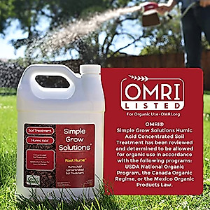 Simple Lawn Solutions Root Hume- Simple Grow Solutions - Concentrated Humic Acid - Liquid Carbon - Simple Grow Solutions- Natural Lawn & Garden Treatment - Plant Food Enhancer- Turf Grass Soil Conditioner (1 Gallon)