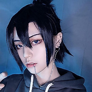 Jemant Lip Ring Chain To Ear For Women Men Silver Stainless Steel Nose Lip Ring Clip On Non Piercing Connected Chain Earring For Him Her (Silver)