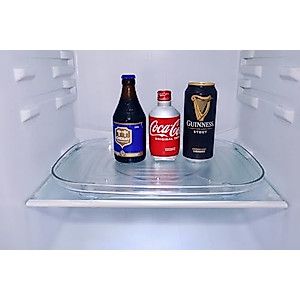 UPOGA Large Lazy Susan Rotating Turntable Organizer - for Kitchen, Pantry, Cabinet, Dining Table, Fridge, Countertop，Vanity - Spinning Food Storage Container for Spices, Condiments- Clear,15.9"x11.8"