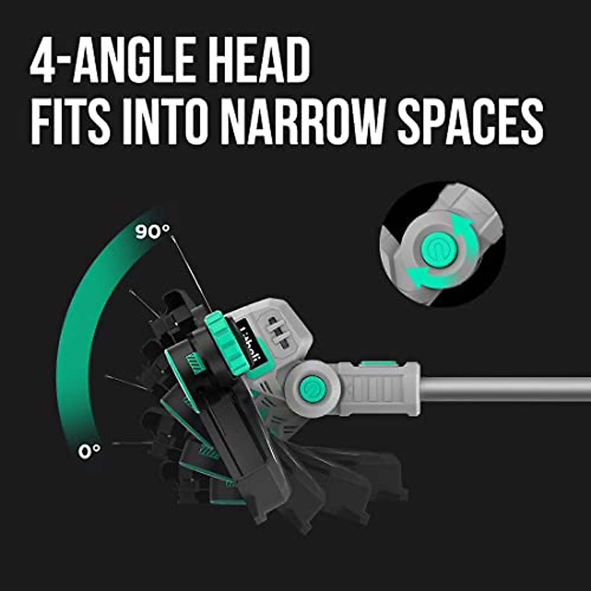 Litheli 20V 12" Cordless String Trimmer & Wheeled Edger, Battery Powered, Automatic Line Feed, 2.0Ah Battery and Charger for Lawn Trimming and Edging