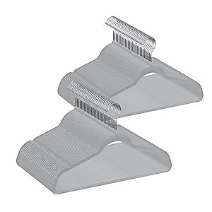 SUPER DEAL Velvet Hangers 100 Pack Premium Clothes Hangers Slim Non-Slip Notched Hangers for Suit Coat Pants Dress 360 Degree Swivel Space Saving Heavy Duty Hangers for Closet, Grey