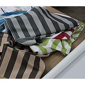 Stripe Canvas Awning Fabric Outdoor Fabric 60" (Hunter Green/White 1, Yards)