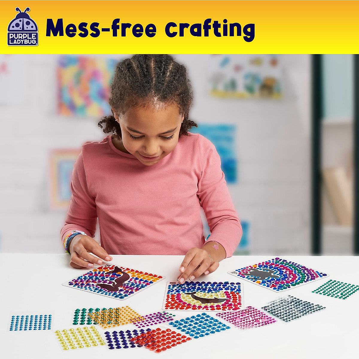 SUNGEMMERS Big Gem Mermaid & Dolphin Diamond Window Art Suncatcher Kit for Kids 6-8 9 10, Birthday Gifts for 7 Year Old Girl, Arts and Crafts for Girls Ages 8-12, Easter Basket Stuffers for Kids