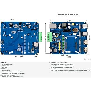 Compute Module 4 IO Board with PoE Feature (B) for All Variants of Compute Module 4，Integrates 802.3af-Compliant PoE Circuit,with Rich Peripheral Connectors (CSI/DSI/HDMI/USB/ETH/PCIe/RS232/RS485)