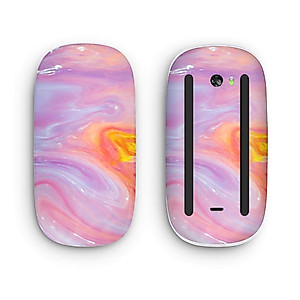 Design Skinz Marbleized Pink and Purple Paradise V2 Vinyl Decal Compatible with The Apple Magic Mouse 2 (Wireless, Rechargable) with Multi-Touch Surface
