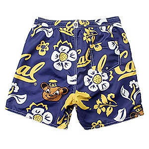 Men's Cal Berkeley Golden Bears Swim Trunks Floral Swim Shorts (Large)