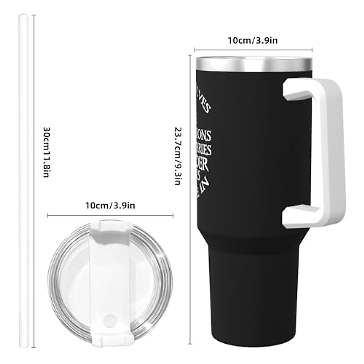 YVNUM 40 oz Tumblers with White Handle,If It Involves True Crime Stainless Steel Thermos Travel Coffee Mug for Water, Iced Tea or Coffee,with Lid Straw Leakproof
