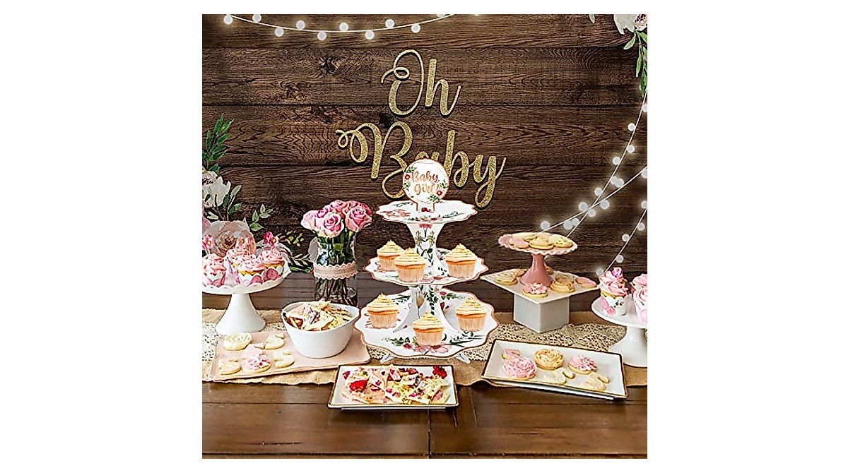 3 Tier Baby Girl Cupcake Stand for Special Events