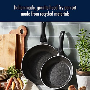 Henckels Everlift 2-Piece Granitium Nonstick Frying Pan Set, 8-inch and 10-inch frying pan, Made in Italy, durable 3-layer granite-hued nonstick coating from recycled materials, Oven safe to 400°F