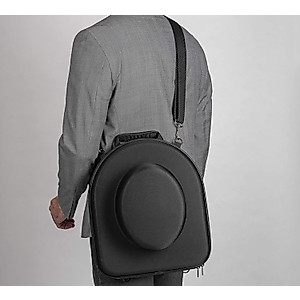 Levine Hats Travel Hat Case Crush Proof Hard Carrier for Fedora Carry-On Storage with Backpack Carrying Straps (One Size)