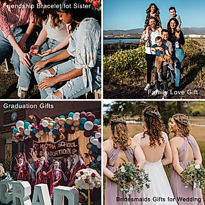 VNOX Set for 5 Customize Friendship Jewelry Stainless Steel Delicate Skinny Bar Adjustable Bridesmaid Bracelet