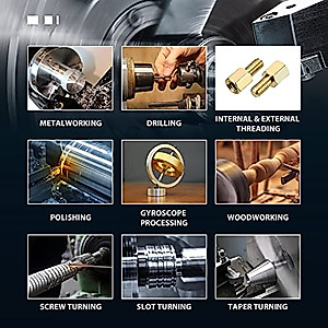 CO-Z 8.7"x29.5" Mini Metal Lathe with 1100W Brushed Motor 5 Turning Tools, Benchtop Metal Lathe with LCD Display 2250rpm Max Variable Speed for Home Machinists Workshop DIY Metalworking Crafts