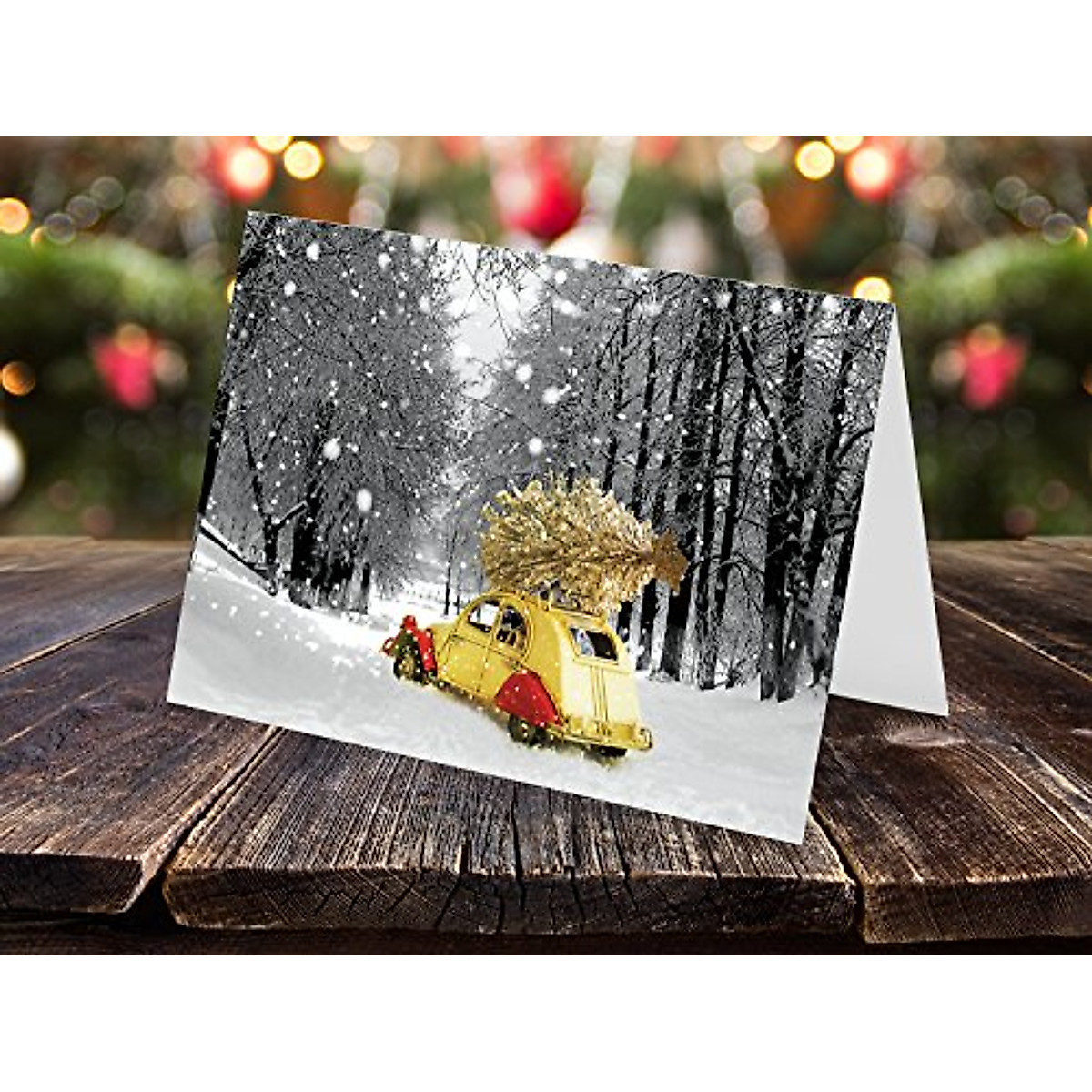 Christmas Cards, Holiday Cards - One Jade Lane - Delivering Warmth, 5x7, Heavy Stock, Set of 18 Cards & Envelopes, Seasons Greetings Cards.