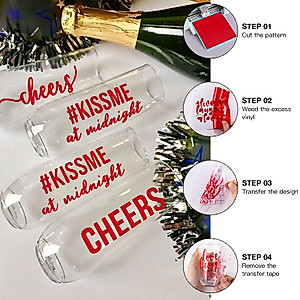 Red Permanent Vinyl Roll - 12" x 50 FT Matte Red Vinyl for Cricut, Silhouette, Cameo Cutters, Adhesive Vinyl Roll for Signs, Scrapbooking