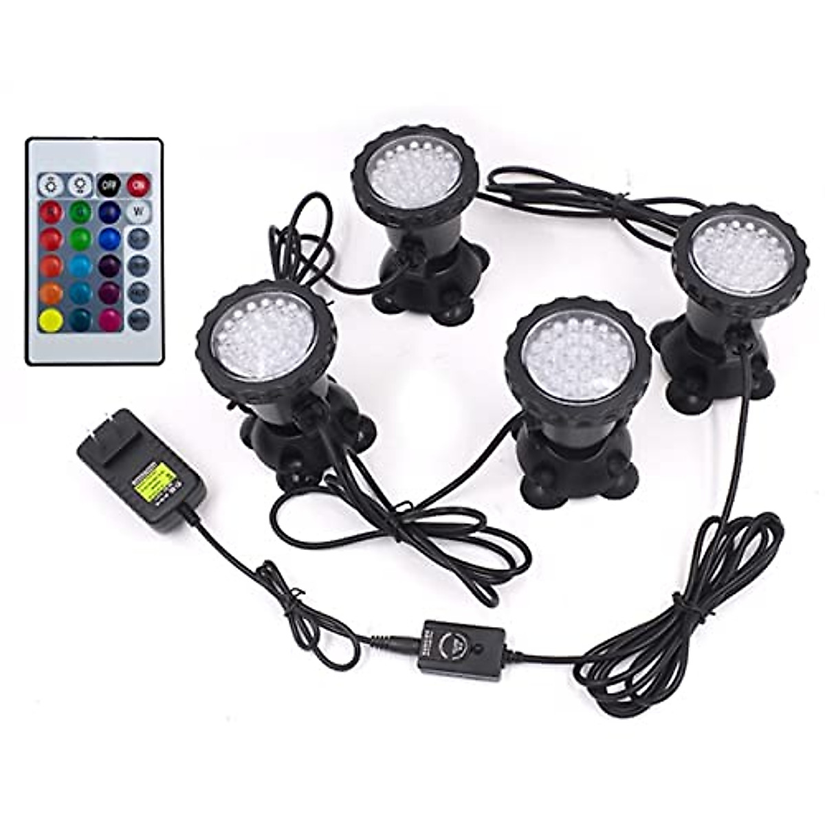 Pond Lights LED Underwater Lights Waterproof Lamp RGB 36 LED Underwater Spot Light for Swimming Pool Fountains Pond Water Garden Aquarium Underwater Lights