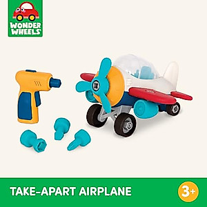 Battat- Wonder Wheels- Take-Apart Airplane – Toy Plane With Drill For Kids – STEM Toy- Developmental Toy – 3 Years +