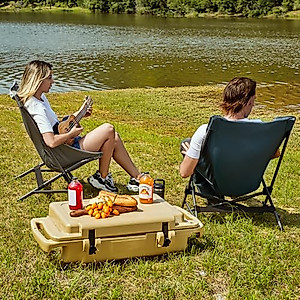 TIMBER RIDGE Lightweight Folding Camping Chair for Adults, Stable Low Seat Beach Chairs with Carry Bag, Portable High Back Chair for Outdoor Camp Sand Lawn Concert Travel Picnic, Supports 300Lbs Grey