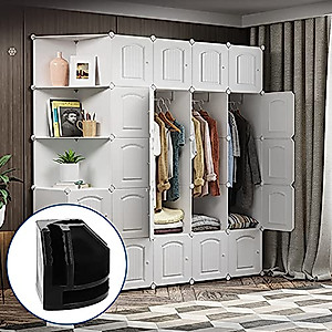 DOITOOL Closet Buckle Clip Black Cube Plastic Connectors Interlocking Connectors Wire Grid Cube Buckle Clips for Closet Modular Cabinet Storage Organizer 20pcs Cabinet Grid Buckle