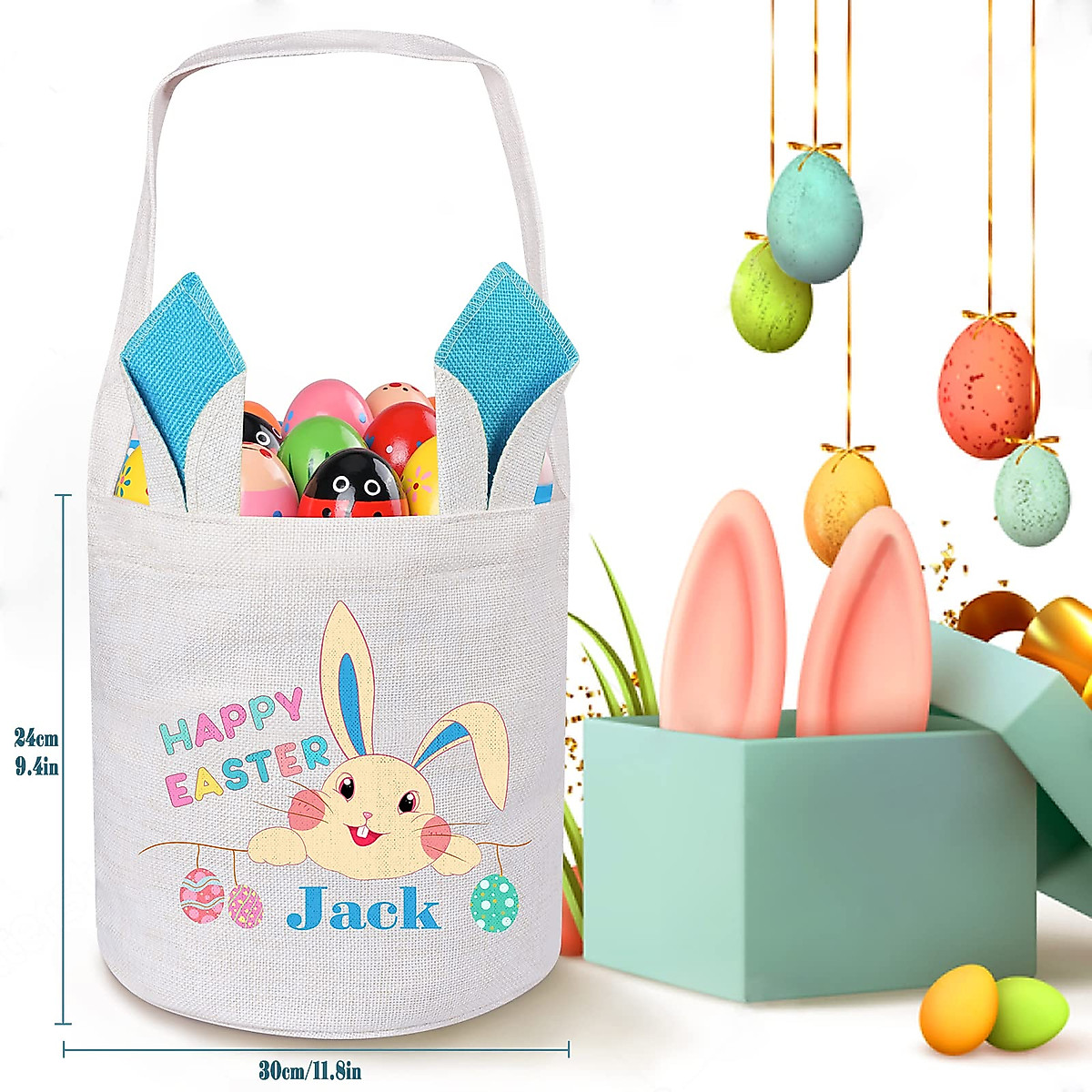 Easter Baskets for Kids, Jocidea Custom Easter Baskets for Kids Personalized Easter Basket for Girl Boy Easter Gifts Easter Basket Stuffers for Toddler Easter Basket Toys — Blue