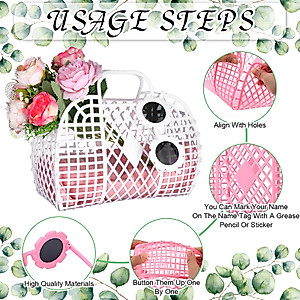 FIONUPI 24 Pcs Jelly Bags with Sunglasses for Women Wedding Jelly Purse Beach Bags Plastic Jelly Basket Flower Glasses for Bridal Wedding Party Gift