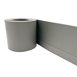 DAILISEN Vinyl Flexible Wall Base Baseboard Molding Trim,Floor Molding,19.68ft L × 3.94in W,Crease Design for Easy Installation. Cover The Crevices to Avoid Trapping Dust.Grey