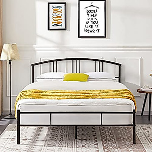 VECELO 14 inch Queen Bed Frame Metal Platform Mattress Foundation with headboard Footboard Steel Slat Support/No Box Spring Needed/Easy Assembly