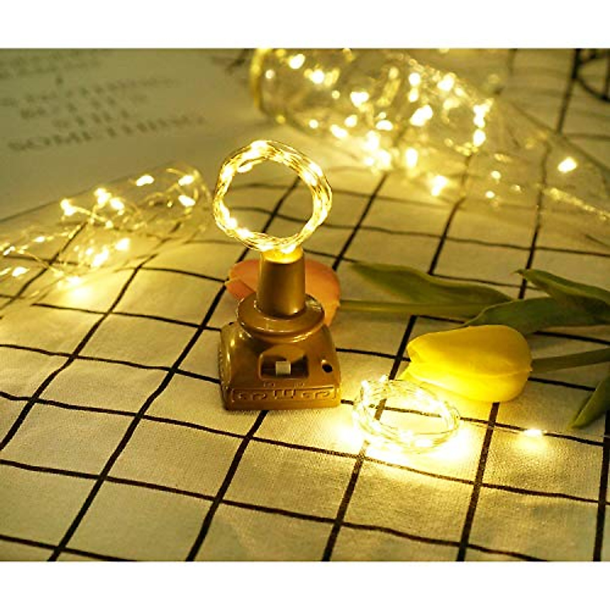 Decorman 10 Pack Solar Wine Bottle Lights 20 LEDs Waterproof Fairy Cork String Silver Wire Craft Lights for Party, Wedding, Christmas, Holiday, Garden, Patio or Table Decor