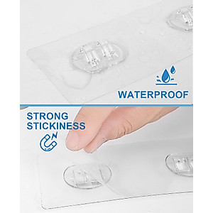 SINBOYA 14 Pack Shower Caddy Adhesive Sticker Replacement,No Drilling Shower Shelf Adhesive Hooks Strips for Shower Caddy/Bathroom Shelves/Soap Holder/Kitchen Racks