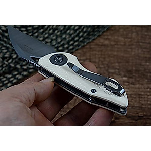 TWOSUN Pocket Knife Utility Folder 14C28N Satin Blade Resin Handle TS314