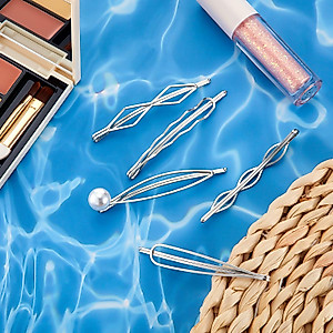 10 Pieces Metal Hair Clips Geometric Barrettes for Women Girls Hair Styling Pins Minimalist Decorative Wedding Dainty Accessories Headwear (Silver)