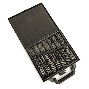WOODRIVER 100-Piece Combo Brad Point and Twist Drill Bit Box