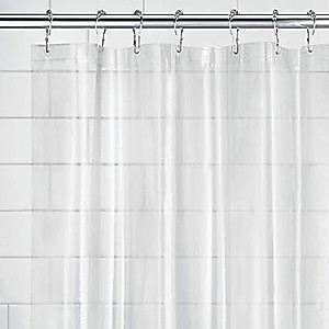 iDesign Waterproof PEVA Plastic Shower Curtain Liner for Use Alone or With Fabric Curtain, 72” x 72”, Clear