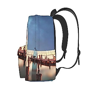 EVANEM Rainbows Lighthouse Printed Unisex Backpack Ergonomic Laptop Backpack Computer Bag Lightweight Casual Daypack Sport Laptop Backpack