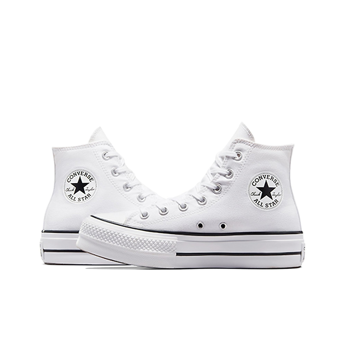 Converse Women's Chuck Taylor All Star Lift High Top Sneakers, White/Black/White, 8.5 Medium US