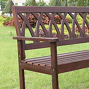 northbeam Wood Outdoor Garden Patio Bench, Natural, BCH0330610810