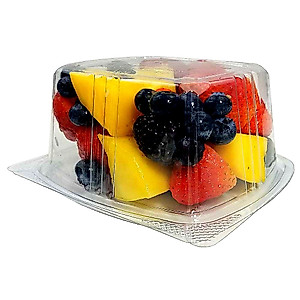 Koda Cup 16 oz. (Pint Size) RPET Clear Hinged Deli Meal Prep Fruit Salad Display Food Storage Containers (Pack of 200)