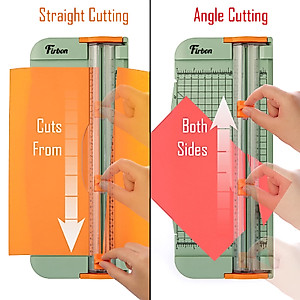 Firbon Morandi A4 Paper Cutter Bundle with 5Pcs Refill Blades, 12 Inch Paper Trimmer with Side Ruler for Scrapbooking, Craft, Coupon, Label, Cardstock