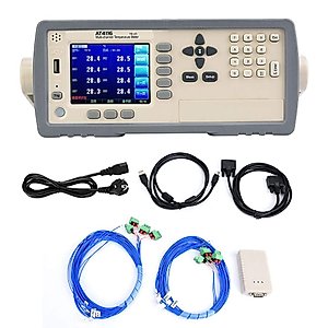Temperature Recorder, AT4116 Multi Channel Temperature Tester, 16 Channel Professional Temperature Tester Data Logger, with TFT Screen Display, -200℃ -1300℃, USB Port(220v)