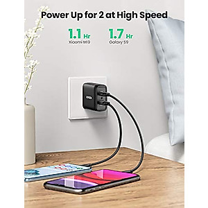 UGREEN Quick Charge 36W Dual Wall Charger QC 3.0 USB Wall Charger Fast Charging Adapter Compatible for Samsung Galaxy S20 S10 S9 S8 Note 10 9 iPhone iPad LG HTC and More