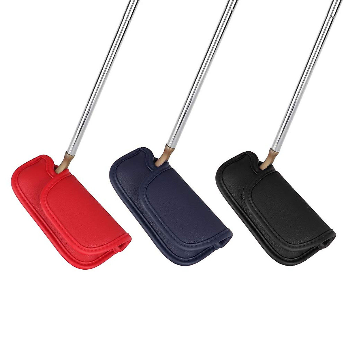 BIG TEETH Golf Head Cover Blade Putter Covers Leather Lightweight Golf Club Protector Fit for Scotty Cameron Taylormade Odyssey (Black)