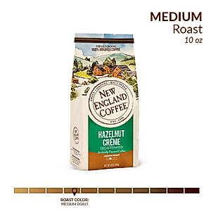 New England Coffee Hazelnut Crème Decaffeinated Medium-Roast Ground Coffee, 10oz. Bag (Pack of 3)
