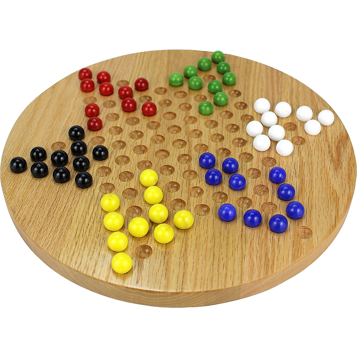 Oak Chinese Checkers - Made in USA